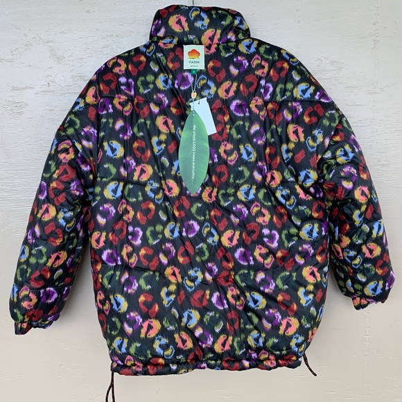 FARM Rio | Jackets & Coats | Farm Rio Embroidered Reversible Puffer ...